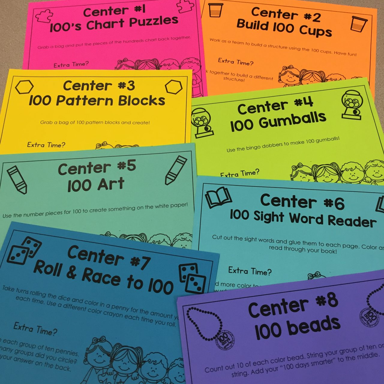 100th Day Centers & a Freebie