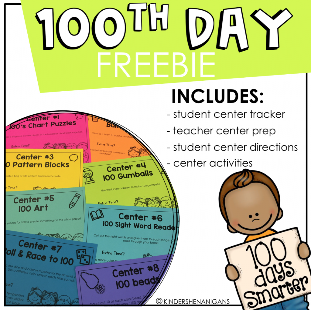 100th Day Centers & a Freebie